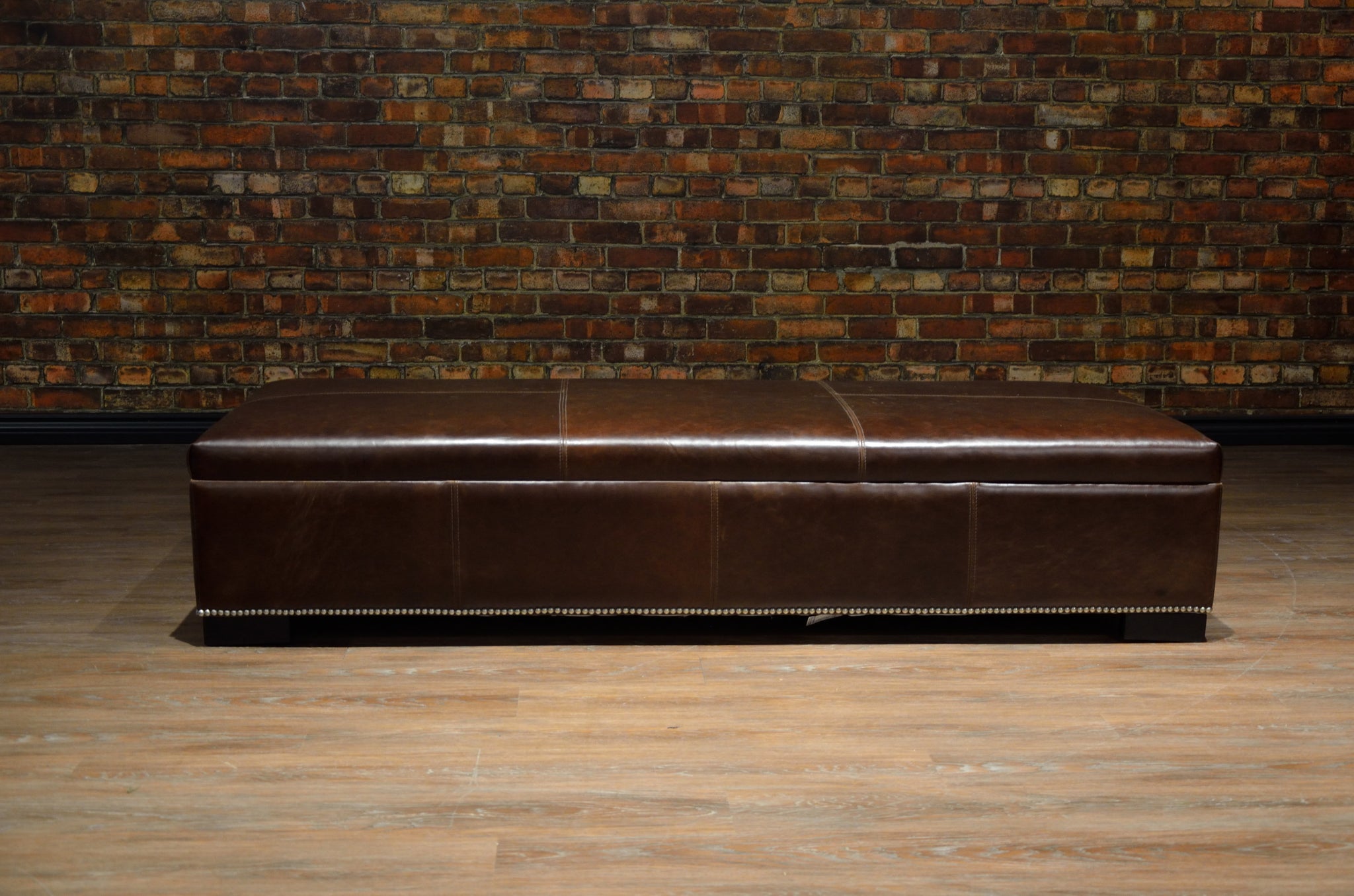 LARGE COFFEE TABLE LEATHER OTTOMAN